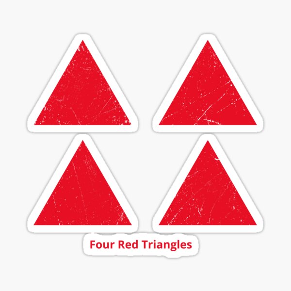 "Four Red Triangles" Sticker for Sale by Symbologee | Redbubble