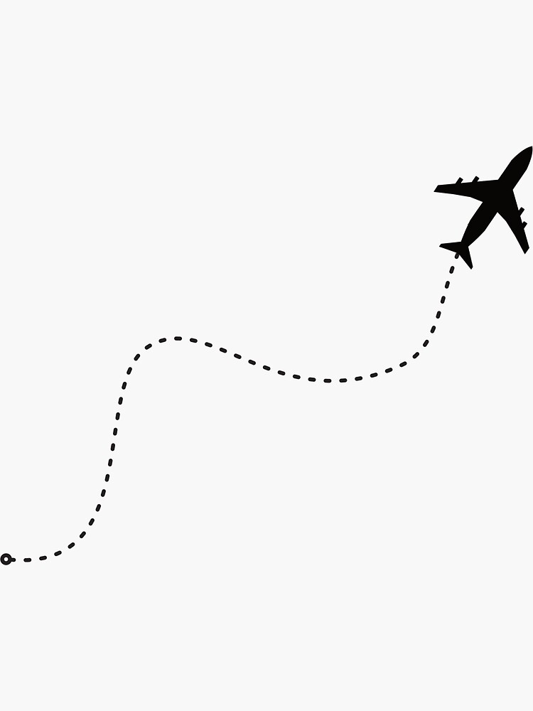 "Airplane Dotted Line" Sticker for Sale by SundownDesigns | Redbubble