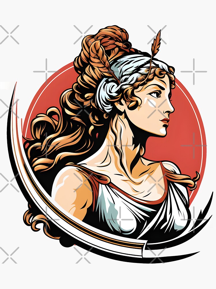 "Artemis - Greek Goddess of the Hunt and the Moon Sticker" Sticker for ...