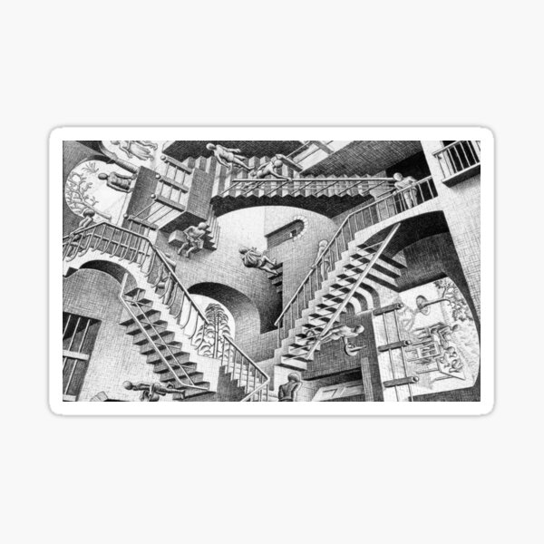 "Escher drawing" Sticker for Sale by xavierreis | Redbubble
