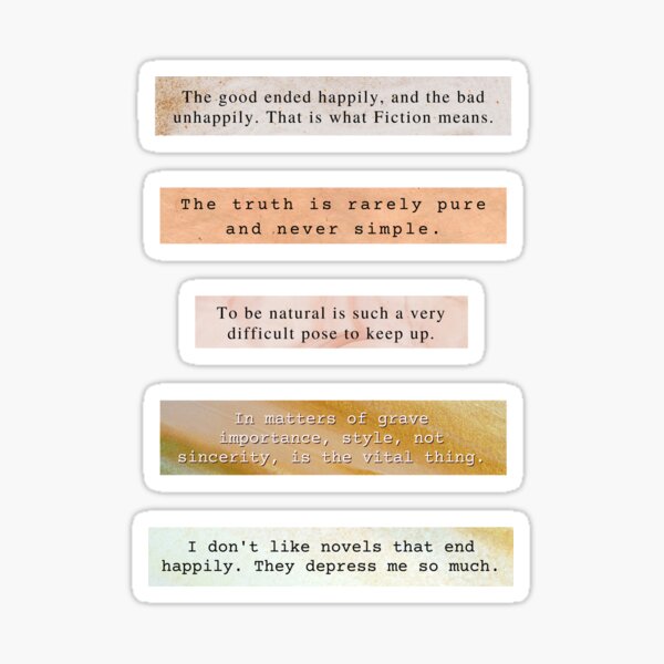 "The Importance of Being Earnest Quote Pack" Sticker for Sale by ...