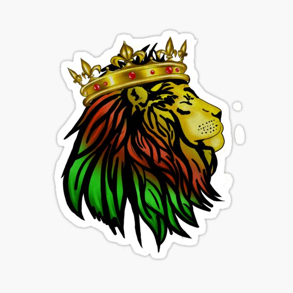 "Rasta Lion, Roots Rock Reggae, Rastafarian " Sticker for Sale by ...