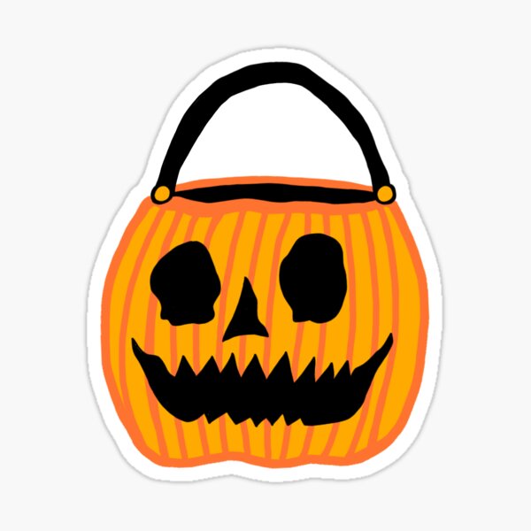 "Pumpkin Halloween candy bucket " Sticker for Sale by theniamhmachine ...