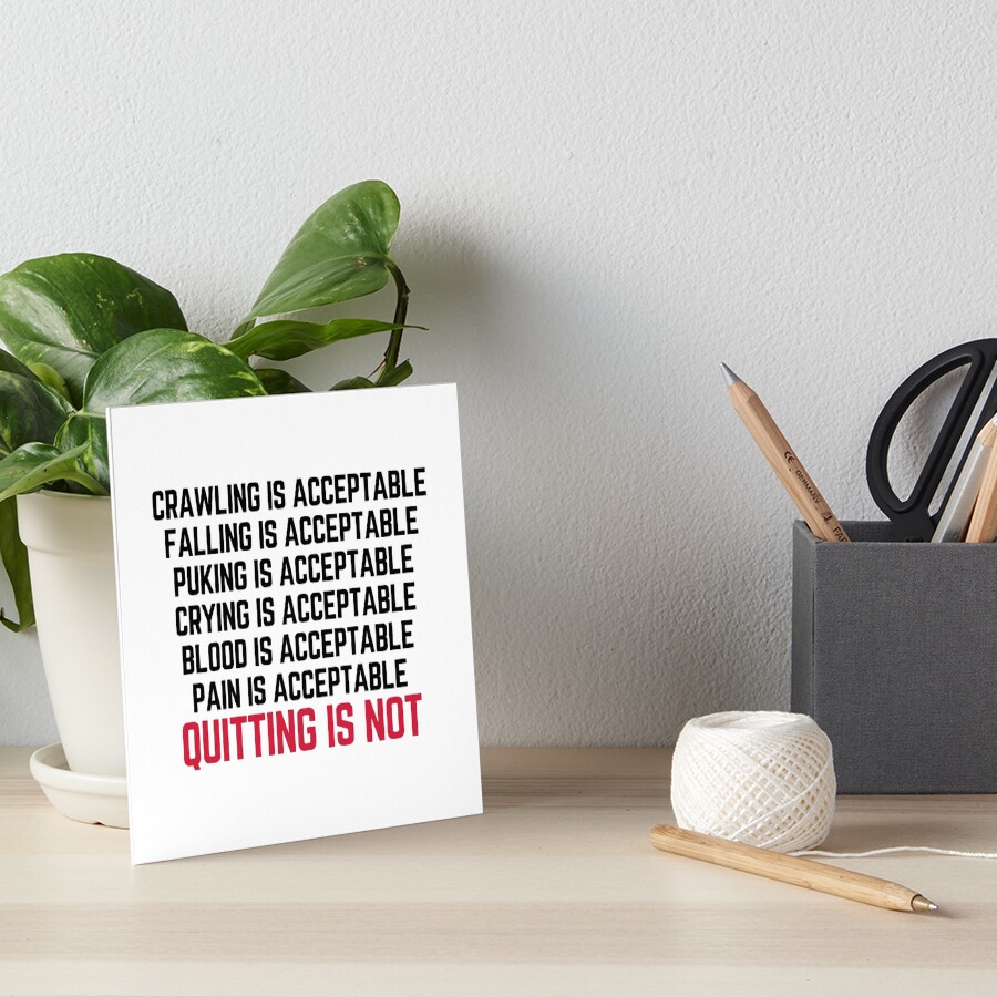 "Crawling Is Acceptable Gym Quote" Poster for Sale by quarantine81 ...