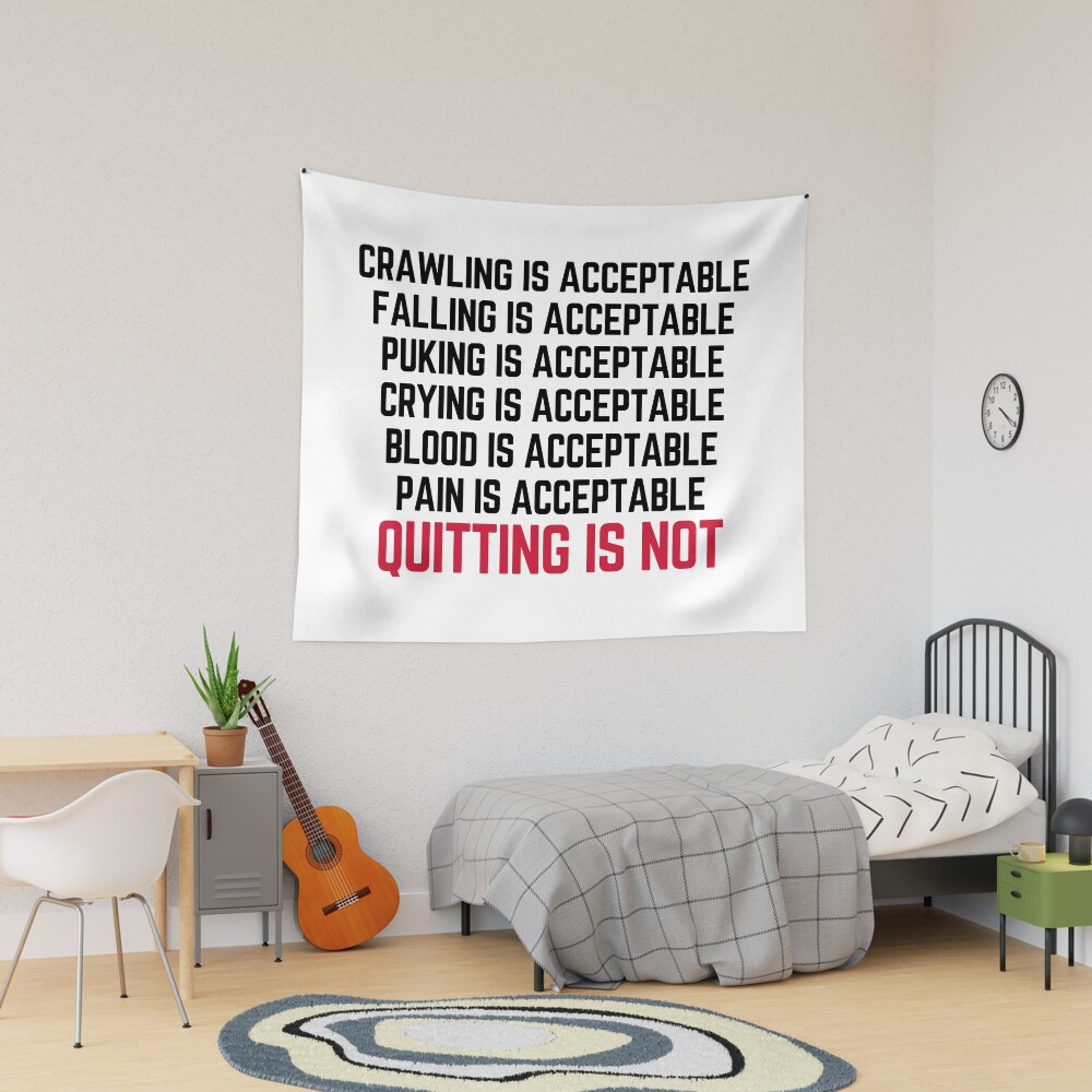 "Crawling Is Acceptable Gym Quote" Poster for Sale by quarantine81 ...