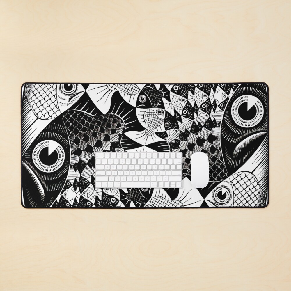"Escher - fishes and scales" Sticker for Sale by funnypixels | Redbubble