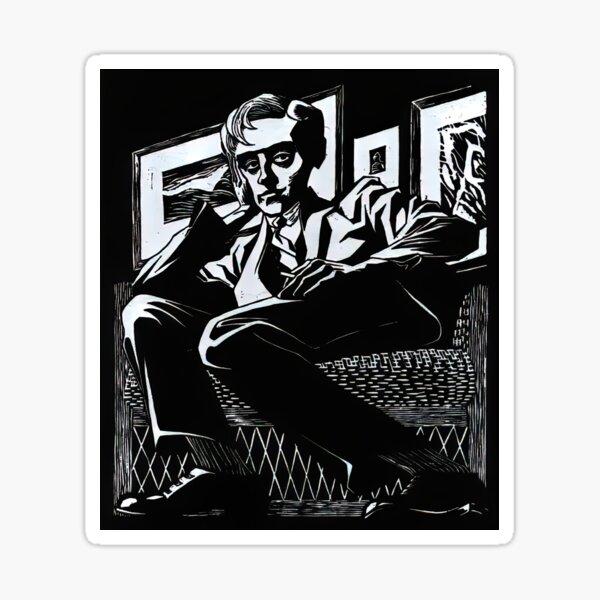 "Escher - Self Portrait in a Chair" Sticker for Sale by funnypixels ...