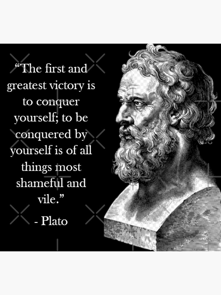 "Plato Quote - Conquer Yourself" Poster for Sale by Reed-Inc | Redbubble