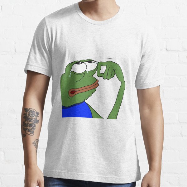 "CRYING PEPE MEME SAD ;-;" T-shirt for Sale by Abusive-materia ...