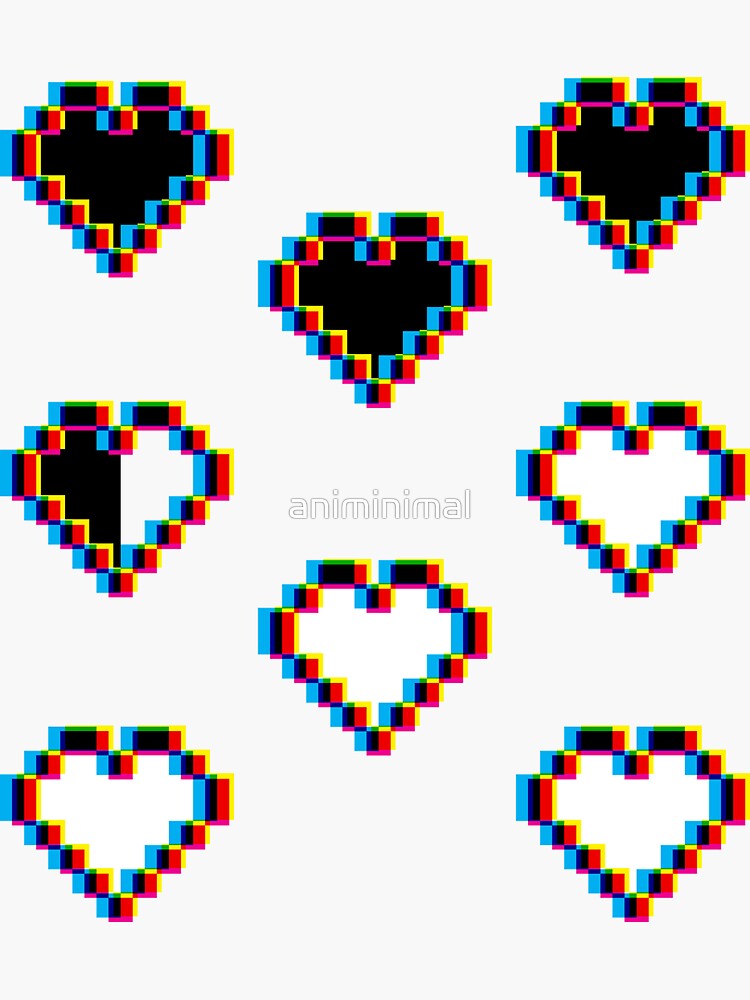 "CMYK heart containers" Sticker for Sale by animinimal | Redbubble