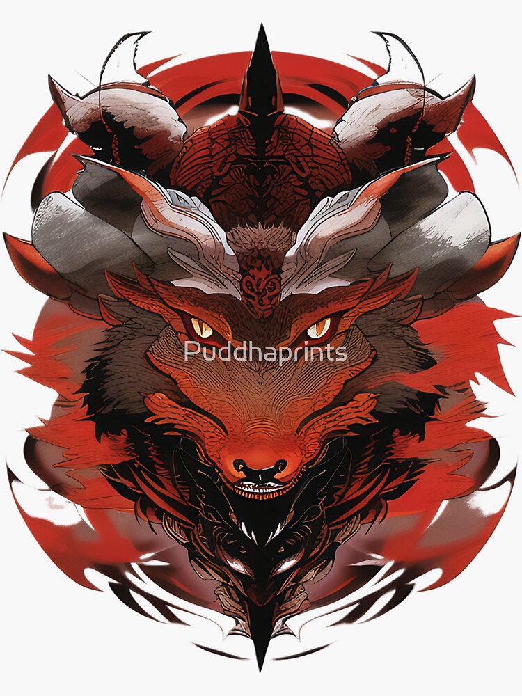 "Devil Wolf Crest" Sticker for Sale by Puddhaprints | Redbubble
