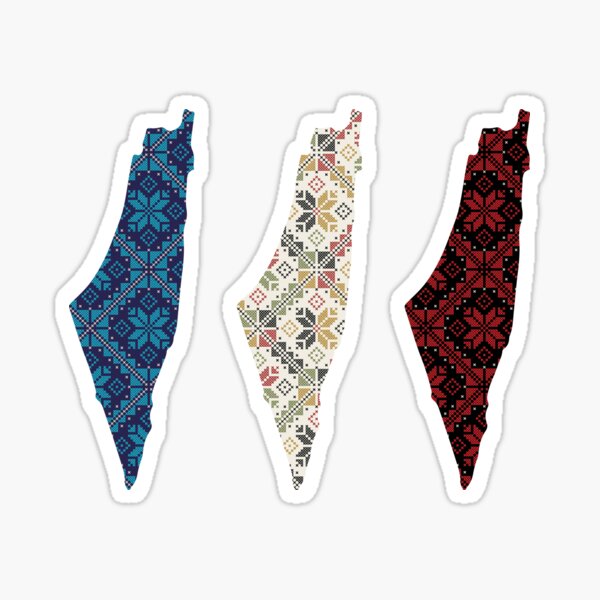 "Palestinian Map Stickers Traditional Embroidery Art, Palestine Tatreez ...