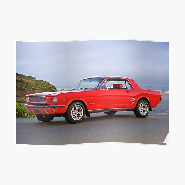 "1966 Ford Mustang 'Red Coupe' I" Poster for Sale by DaveKoontz | Redbubble