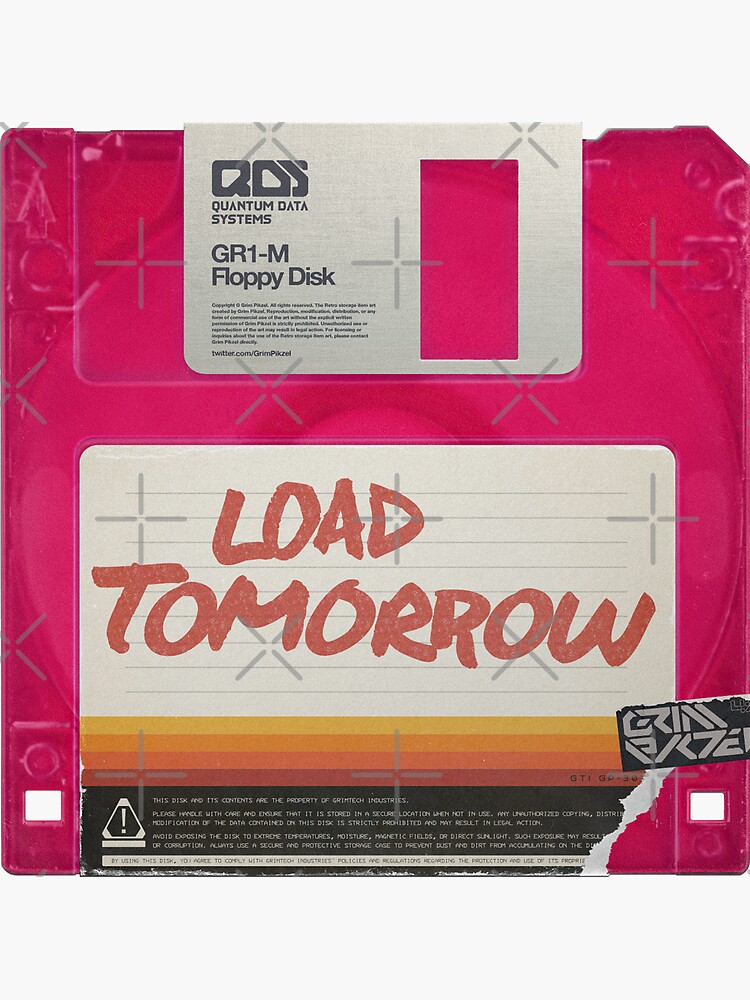 "Load Tomorrow 3.5 Floppy Disk : Red Edition" Sticker for Sale by ...