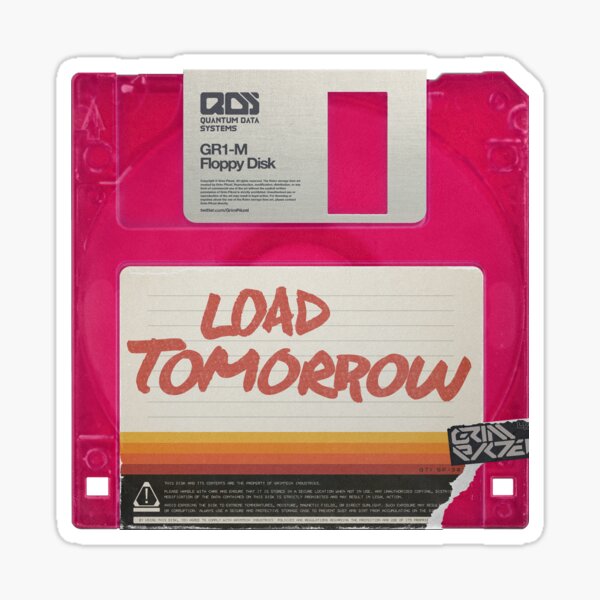 "Load Tomorrow 3.5 Floppy Disk : Red Edition" Sticker for Sale by ...