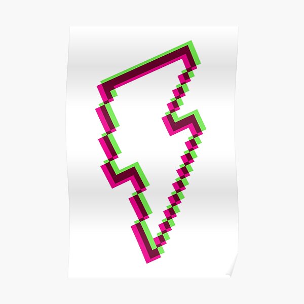"Neon 8-Bit Lightning " Poster by animinimal | Redbubble