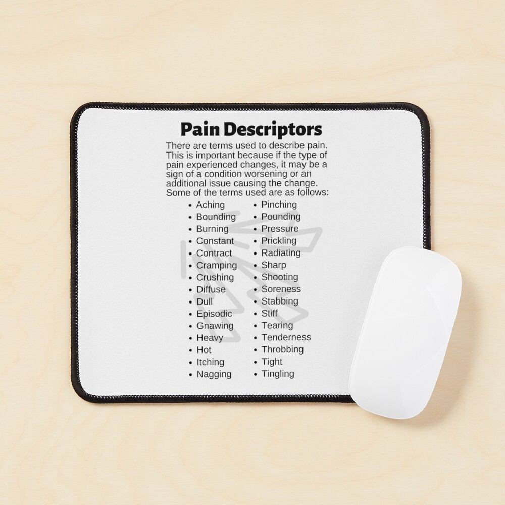 "Pain Descriptors Infographic" Art Board Print for Sale by ...