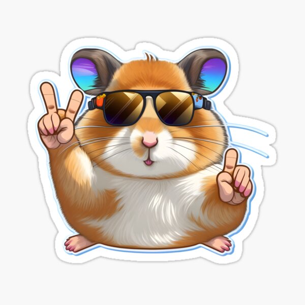 "Peace out hamster with sunglasses" Sticker for Sale by CatShirtsForYou ...