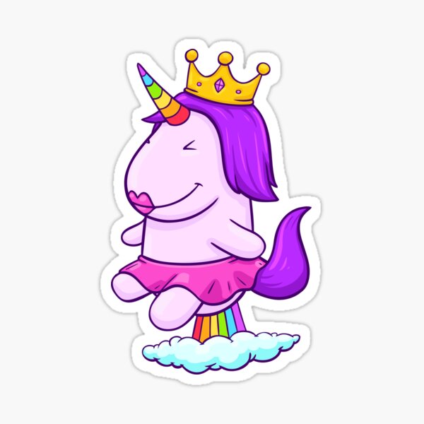 "Unicorn Princess Farting Rainbow" Sticker for Sale by rocketdandy ...