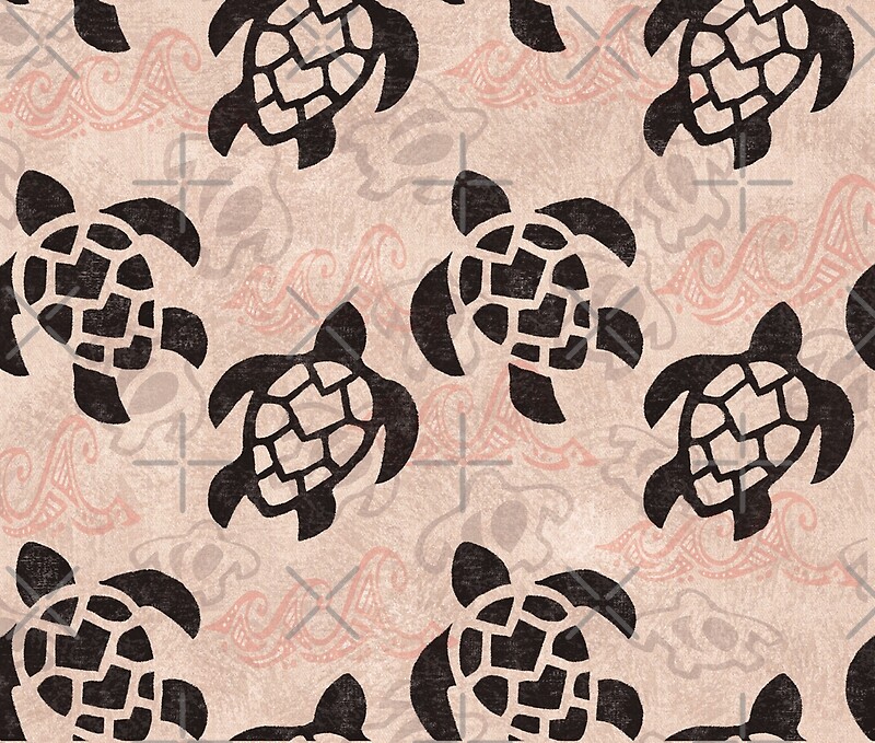 "Polynesian Turtle Tapa Print" by sunnthreads | Redbubble