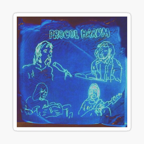 "Procol Harum in blue, a whiter shade of pale" Sticker for Sale by ...