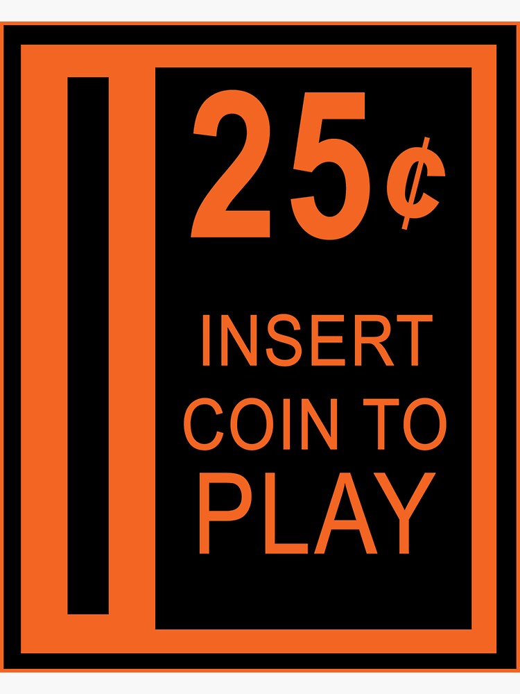 "INSERT COIN" Sticker for Sale by flinters | Redbubble