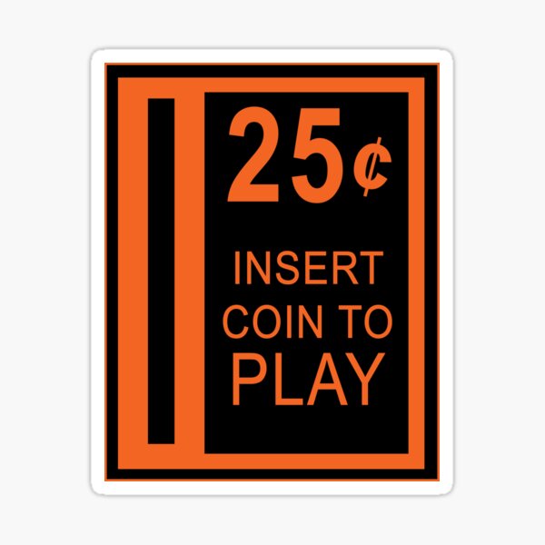 "INSERT COIN" Sticker for Sale by flinters | Redbubble