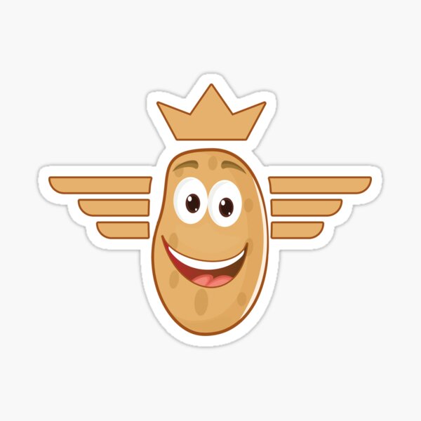 "Potato Flight Crew Wings Crown Pilot" Sticker by HumusArt | Redbubble