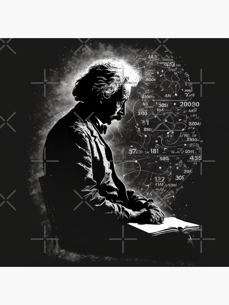 Pegatina «Ilustración Original de Albert Einstein en Blanco y Negro - Versión 1» de DreamMeArt ...