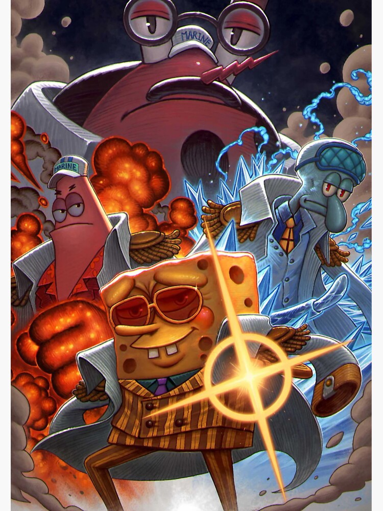 "Spongebob SquarePants Mafia Fanart Merch" Sticker for Sale by ...