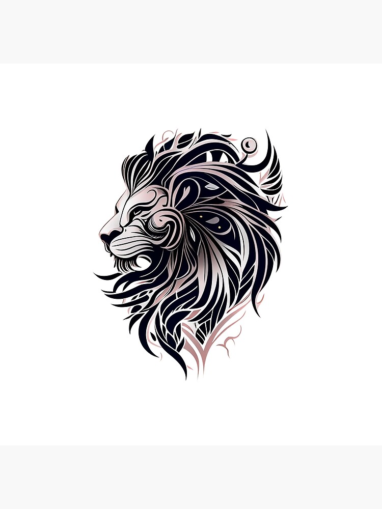Tribal Lion Head Drawings