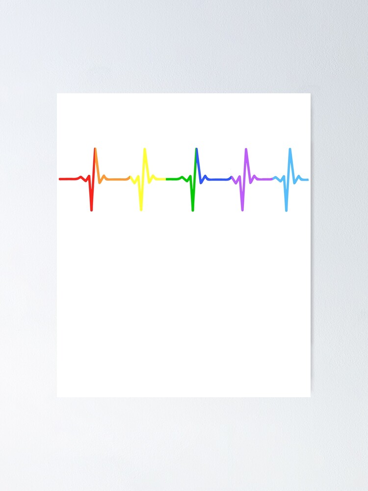 "Rainbow Pulse Hearbeat LGBT" Poster for Sale by thingsandthings ...