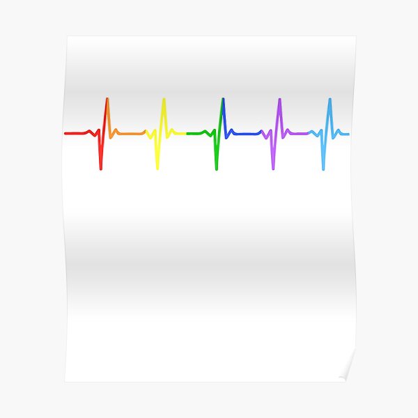 "Rainbow Pulse Hearbeat LGBT" Poster for Sale by thingsandthings ...