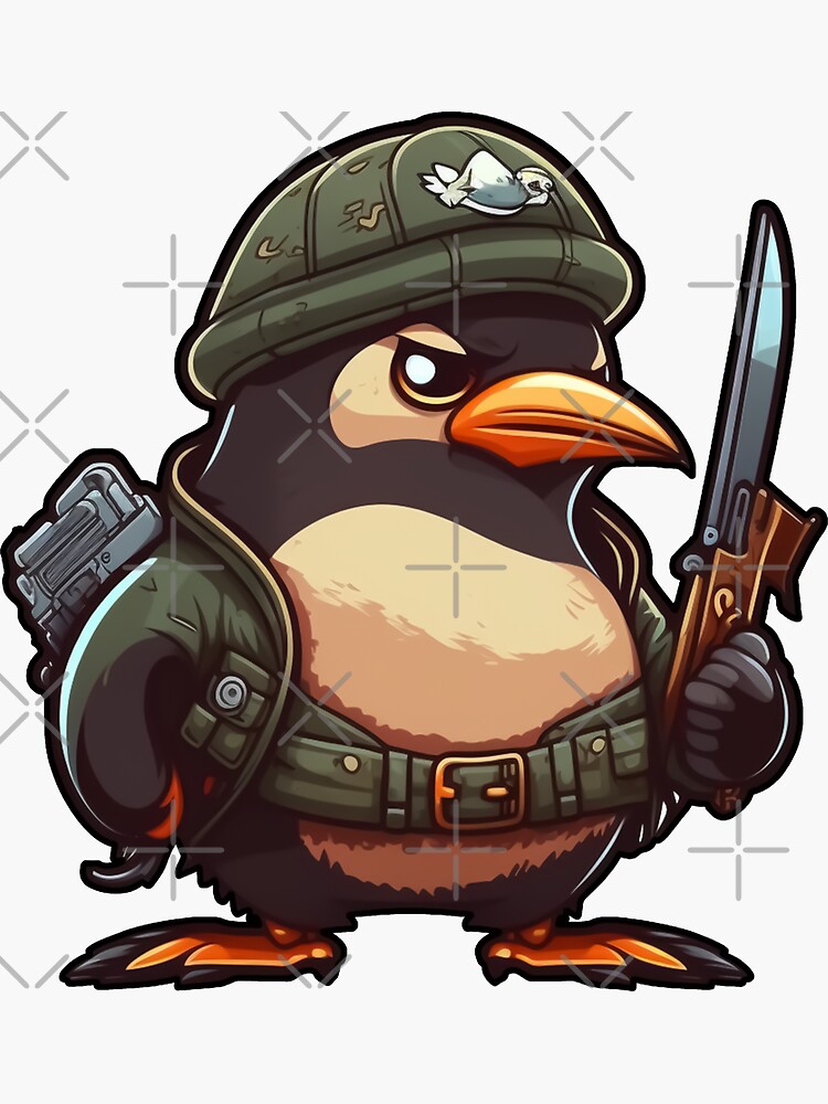 "Tactical Penguin" Sticker for Sale by Reef-Arts | Redbubble