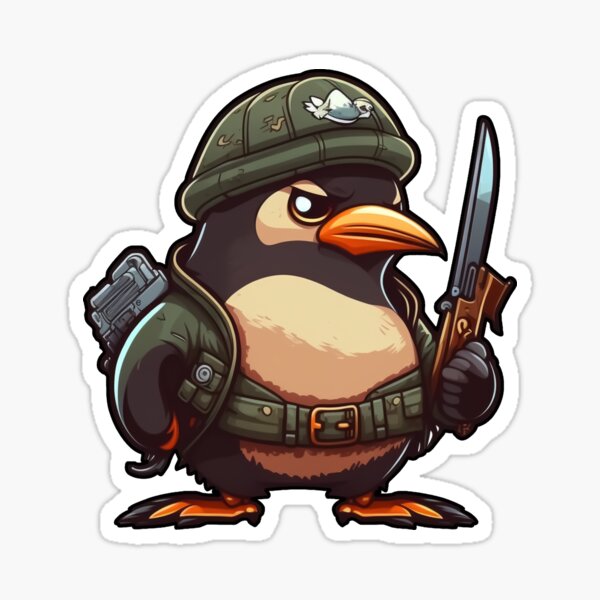 "Tactical Penguin" Sticker for Sale by Reef-Arts | Redbubble