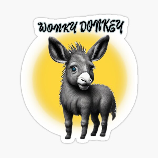 "Quirky and Playful Wonky Donkey Design" Sticker for Sale by Rob Wilson ...