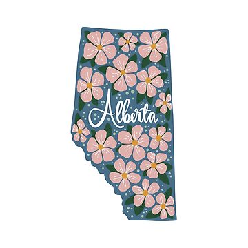 "Alberta Wild Rose Map // Province of Alberta Shape" Sticker for Sale ...