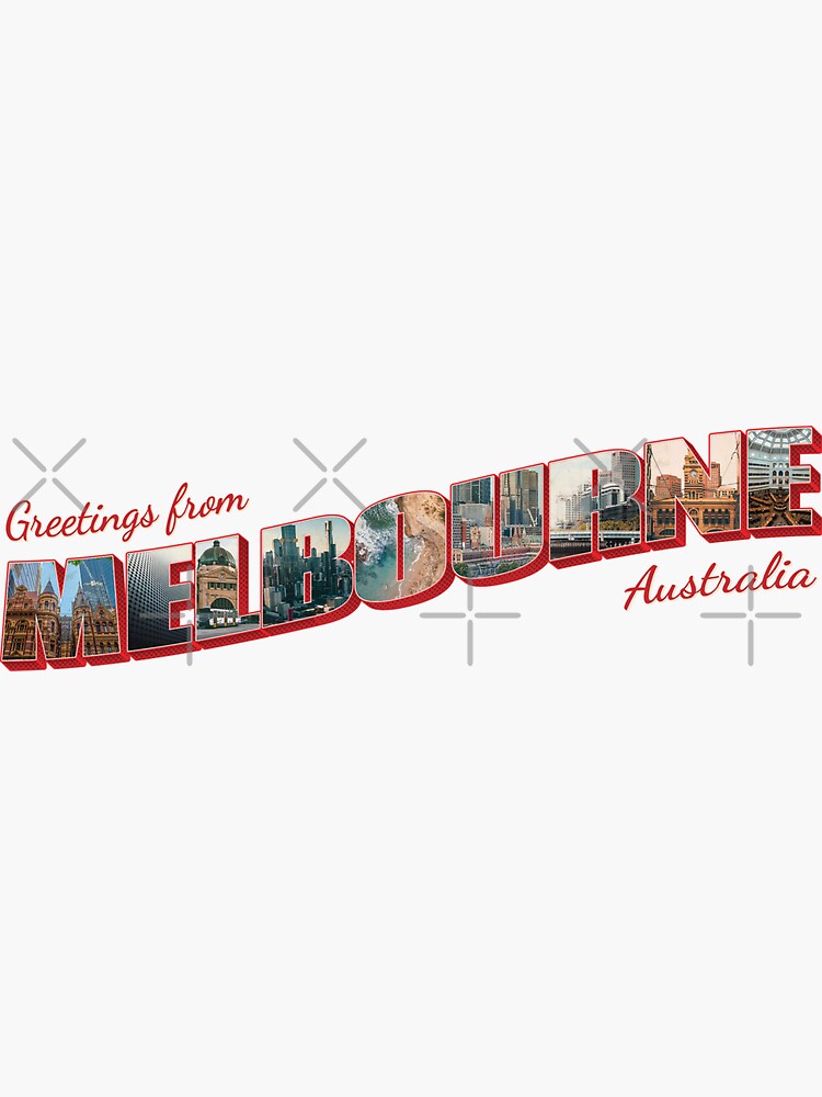 "Greetings from Melbourne in Australia Vintage style retro souvenir ...