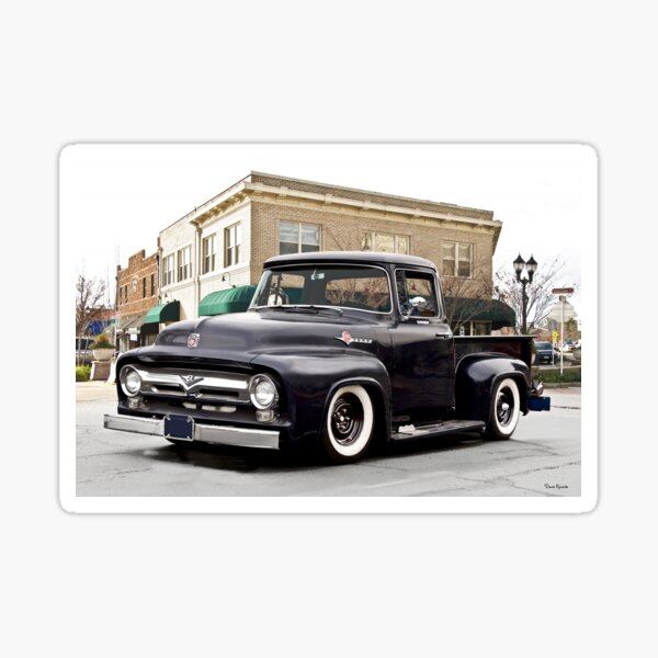 "1956 Ford F100 Stepside Pickup I" Sticker by DaveKoontz | Redbubble