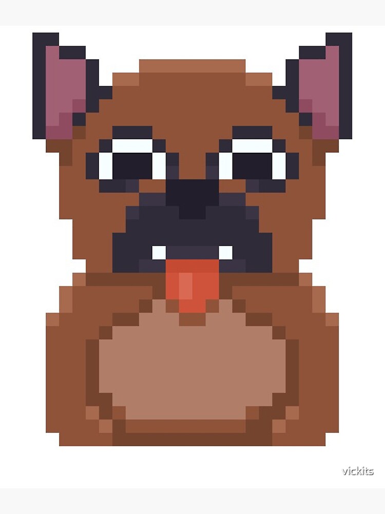 "Pug Dog Pup Pixelart" Poster by vickits | Redbubble