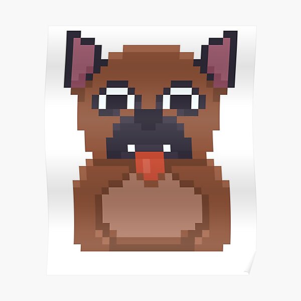 "Pug Dog Pup Pixelart" Poster by vickits | Redbubble