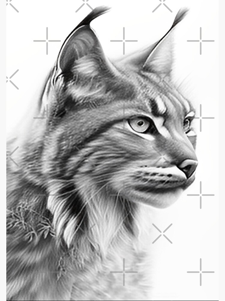 "Black and white pencil drawing of a lynx " Journal for Sale by Pencil ...