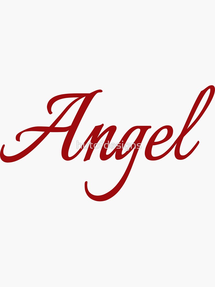 "angel font" Sticker for Sale by hutofdesigns | Redbubble