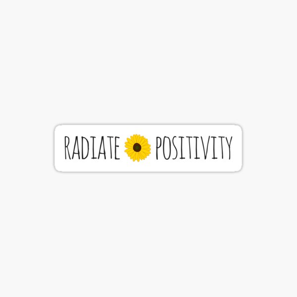 "Radiate Positivity Sunflower" Sticker for Sale by KatieBelmont | Redbubble