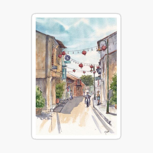 "Armenian street, Penang" Sticker for Sale by Jollerwonk | Redbubble