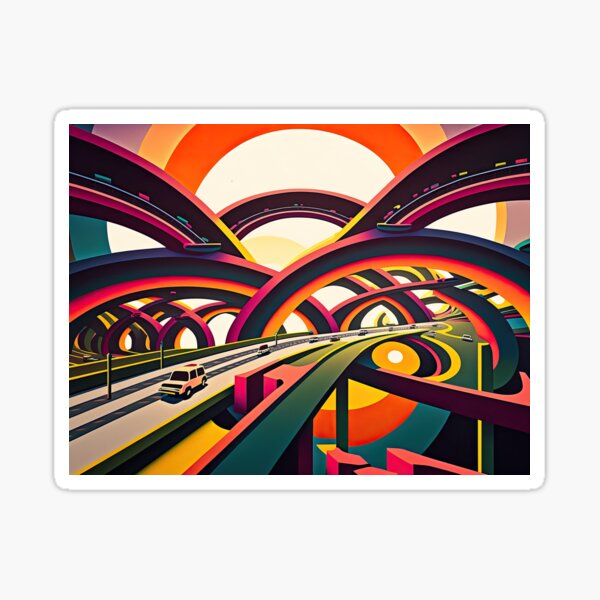 "Highway Interchanges — 07" Sticker for Sale by ddaiart | Redbubble