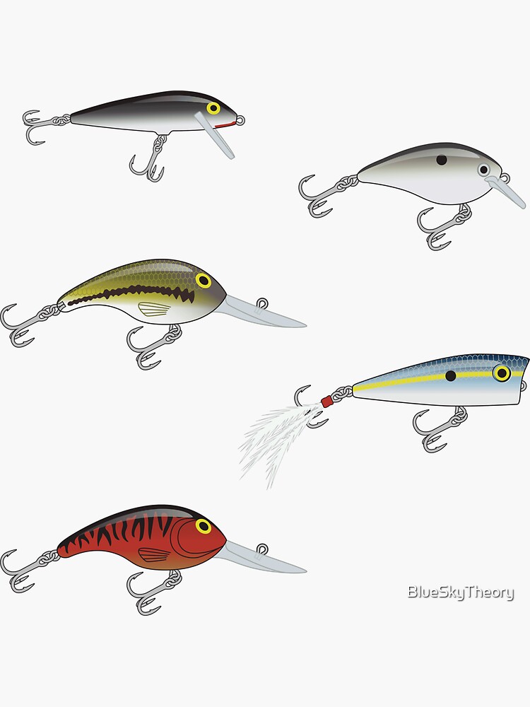 "Fishing Lure Sticker Pack vol 01" Sticker for Sale by BlueSkyTheory ...