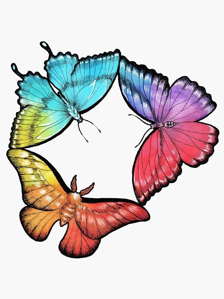 "Pride butterflies" Sticker for Sale by Hasel-Anne | Redbubble