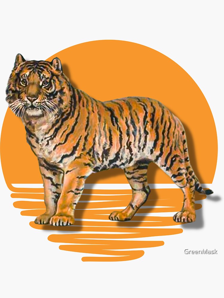 "Roaring Sun: A Majestic and Powerful Design of a Tiger in Front of an ...