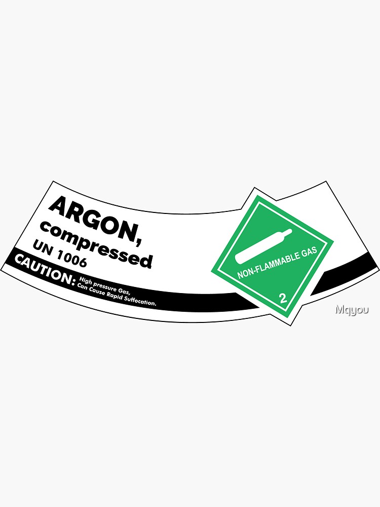 "argon gas, safety matters" Sticker for Sale by Mqyou | Redbubble